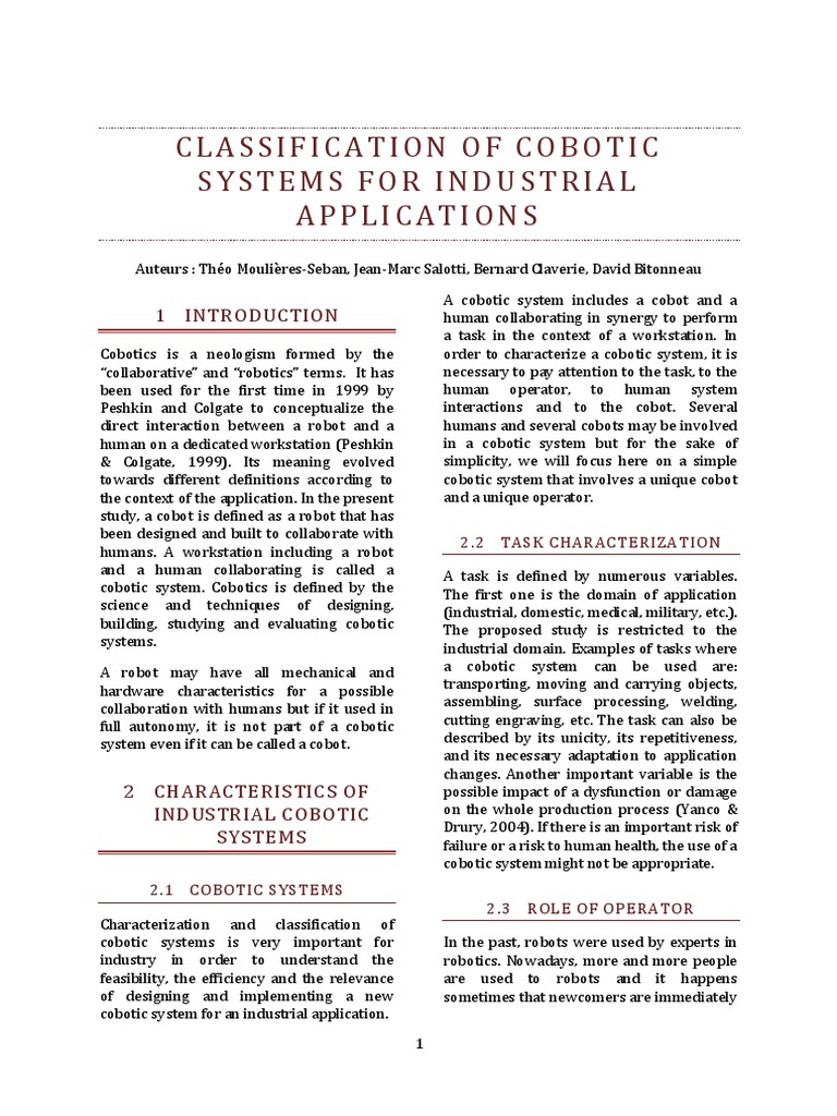 Clasification of Cobotic System For Industrial Aplications-Moulieres ...