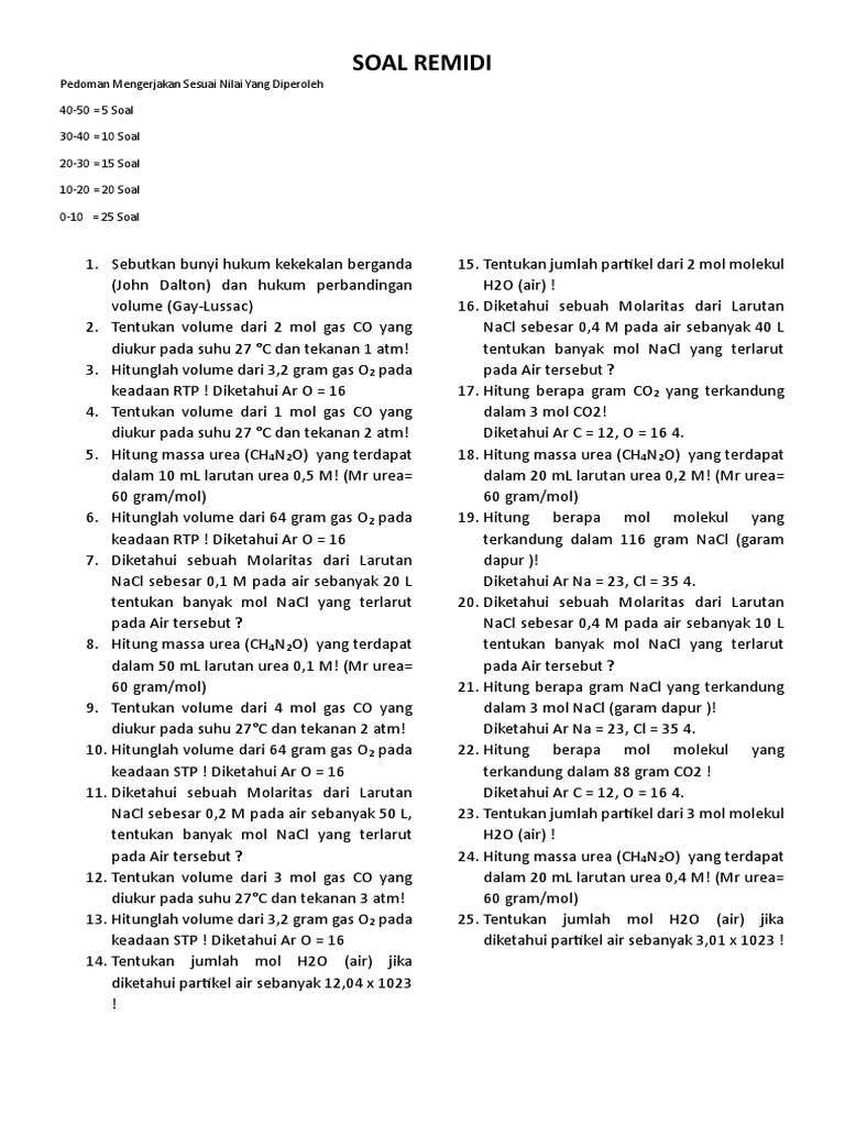 Soal Remidi PDF | PDF