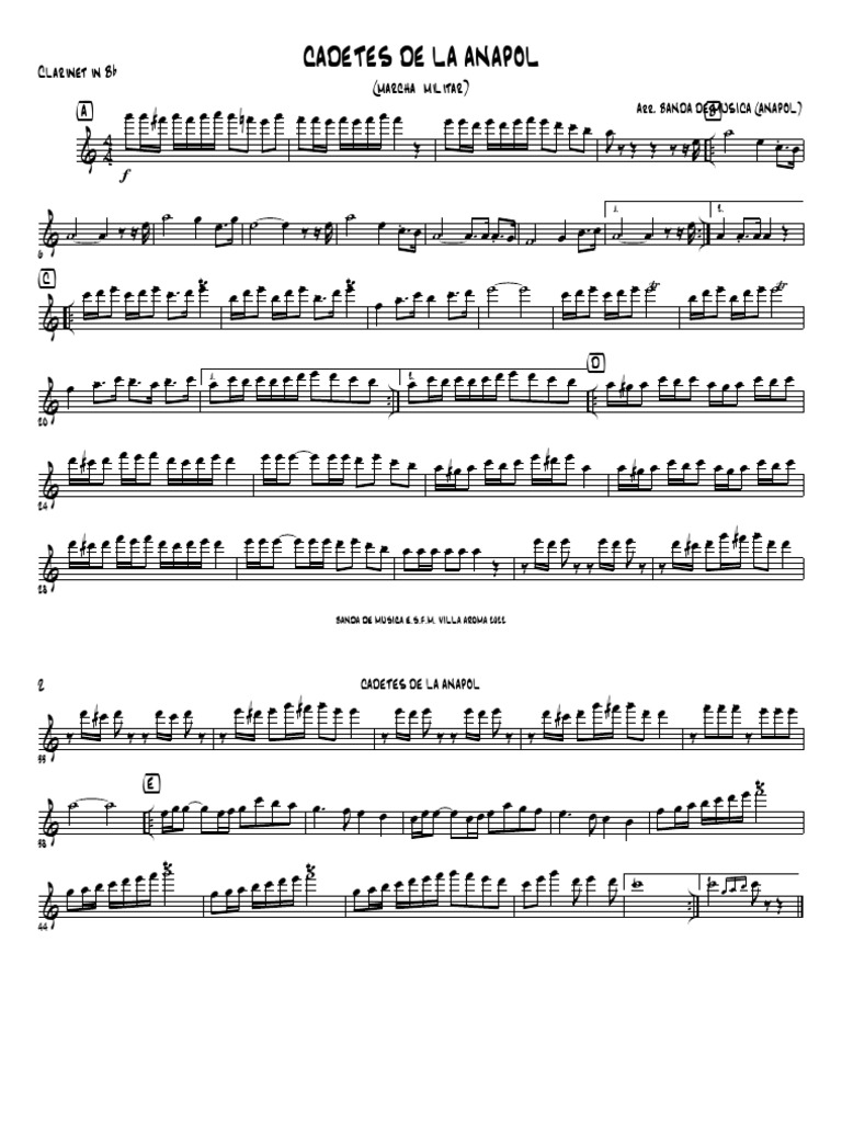 CADETES DE ANAPOL Clarinete | PDF