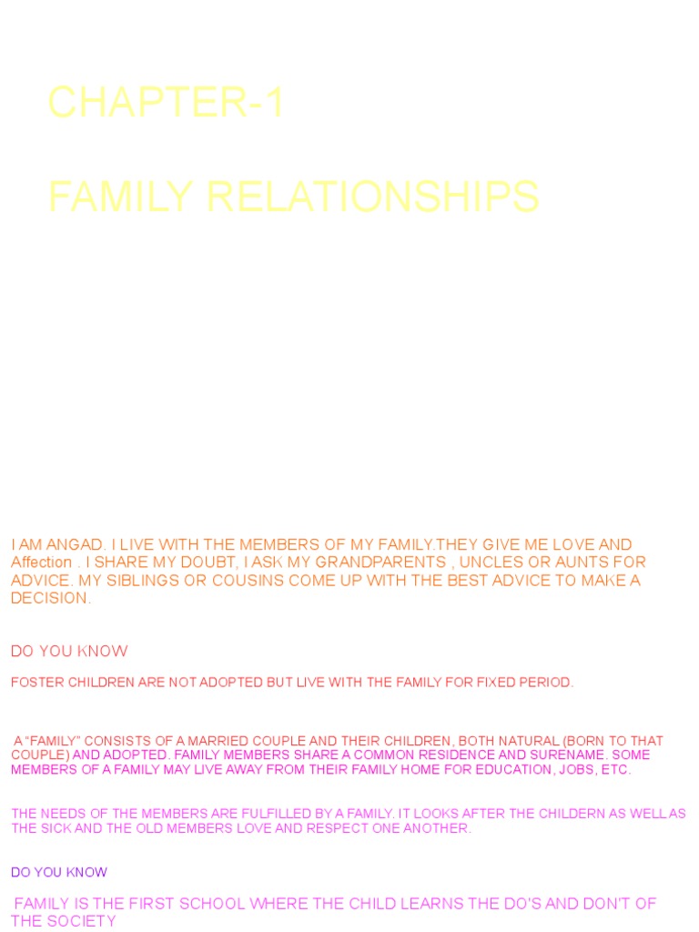 Understanding Family Relationships | PDF | Family | Grandparent