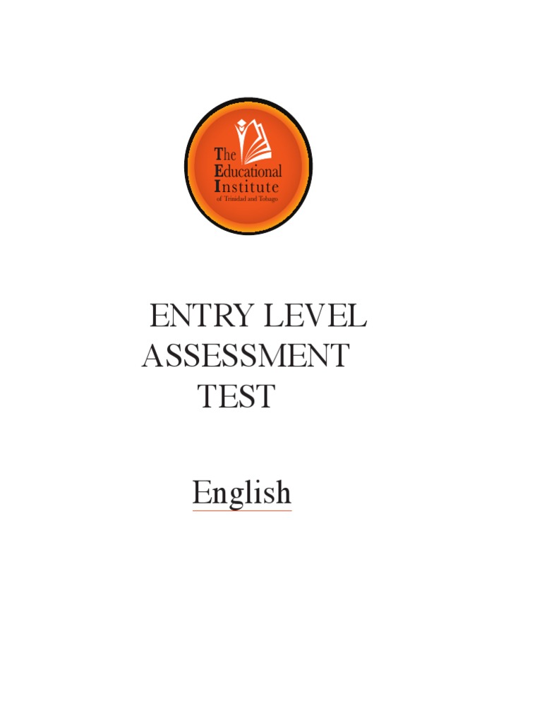 Entry Level English Assessment | PDF | Food And Drink