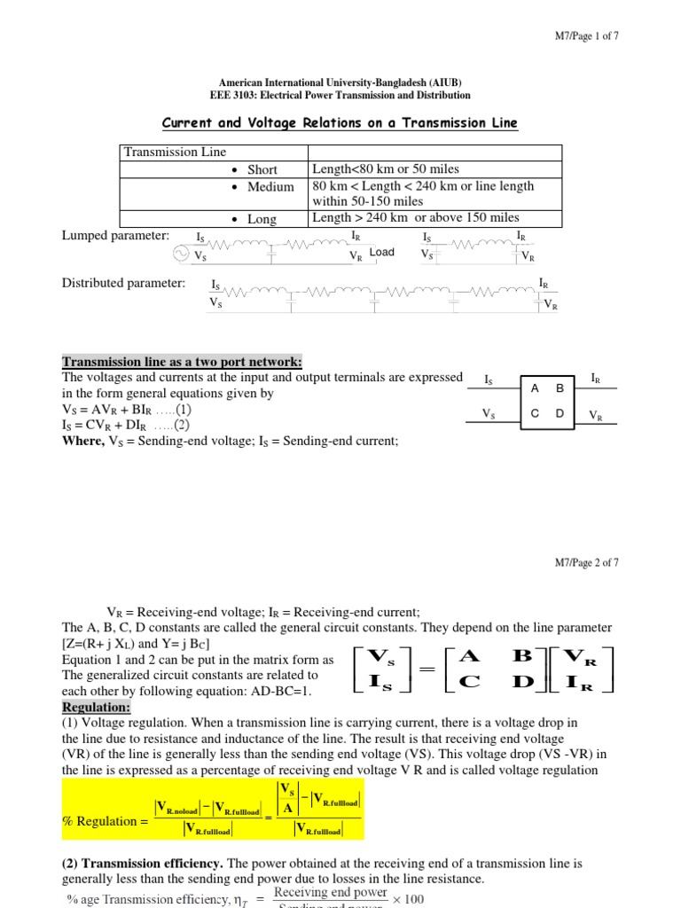 Analysis of Current and Voltage Relations on Electrical Power Transmission Lines Using ...