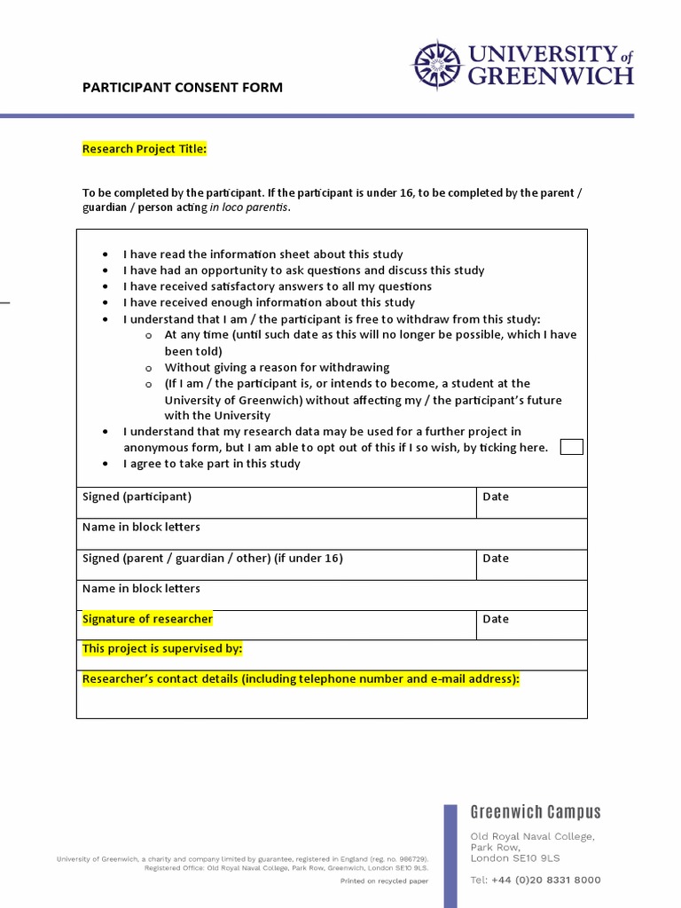 Mẫu-Participant Consent Form Template 2020.docx | PDF