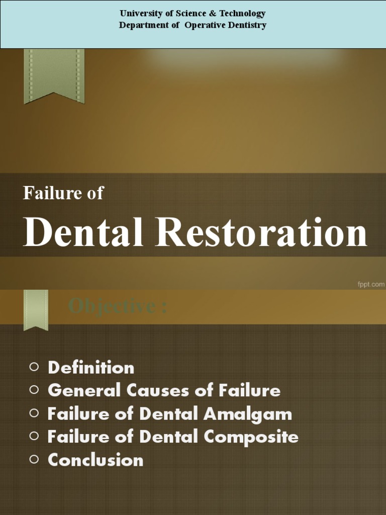 Restoration Failure | PDF | Dental Composite | Dentistry Branches