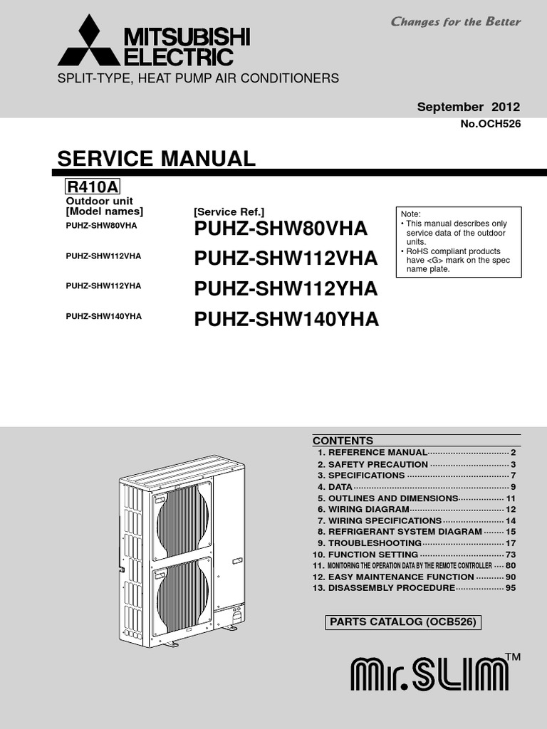 PUHZ-SHW Service Manual OCH526 PDF | PDF | Pipe (Fluid Conveyance ...