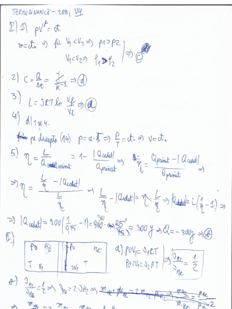 Termodinamica Varianta 4 | PDF