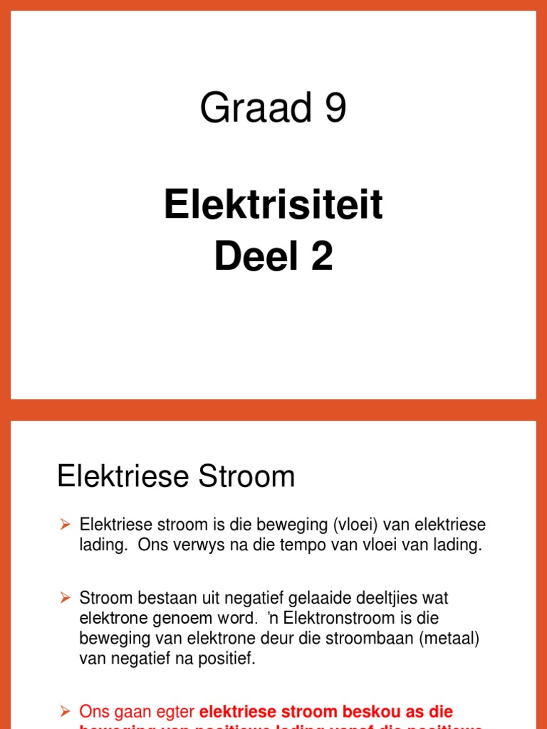 Gr9 Elektrisiteit Deel 2 | PDF
