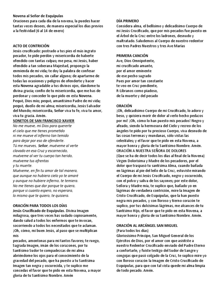 Novena Al Señor de Esquipulas | PDF | Oración | Pecado