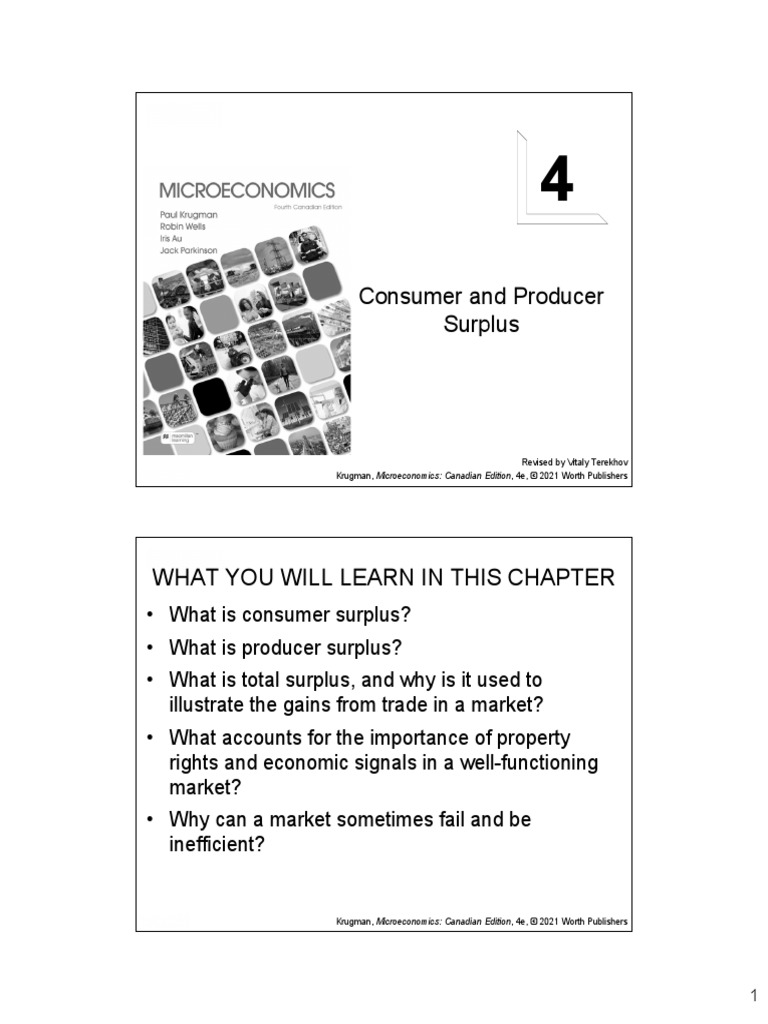 CH 4 | PDF | Economic Surplus | Microeconomics