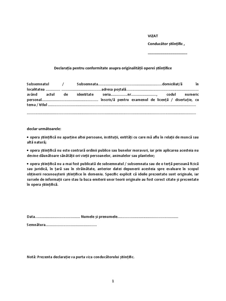 Declaratie Conformitate | PDF