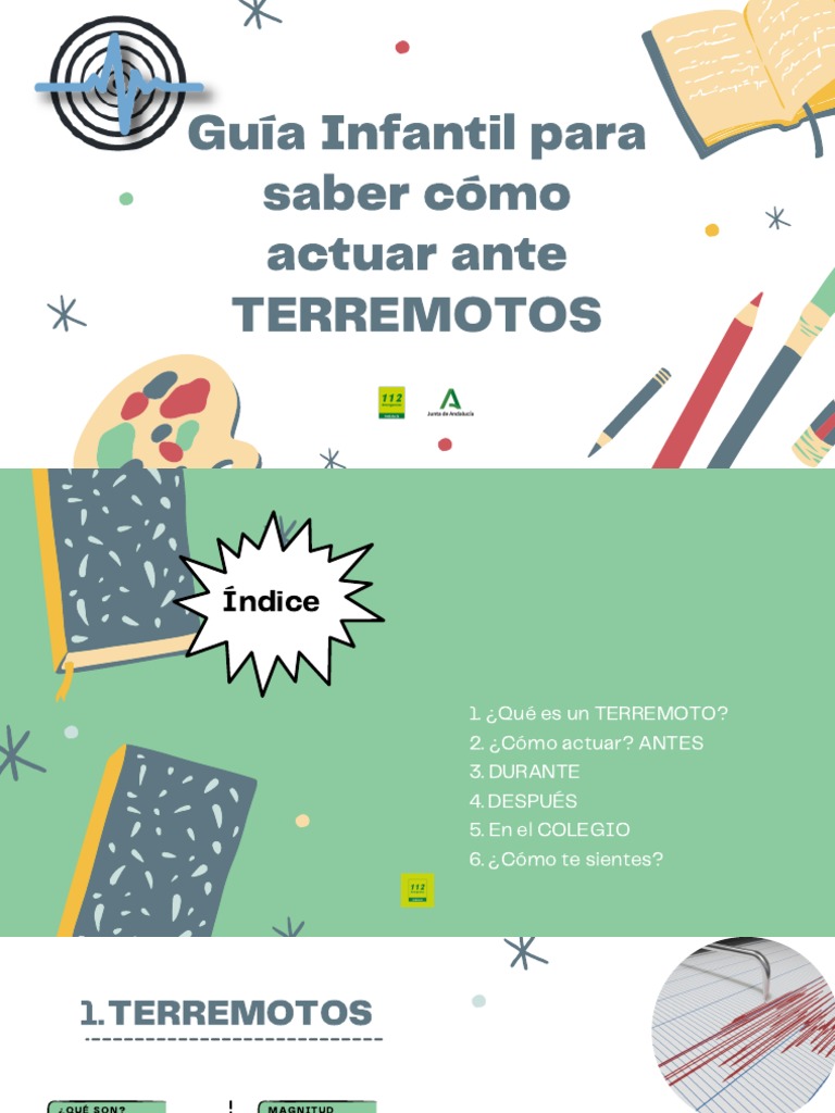 Guía Infantil: Actuación ante Terremotos | PDF | Temblores | Naturaleza
