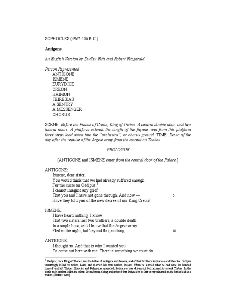 'Antigone' by Sophocles | Download Free PDF | Oedipus