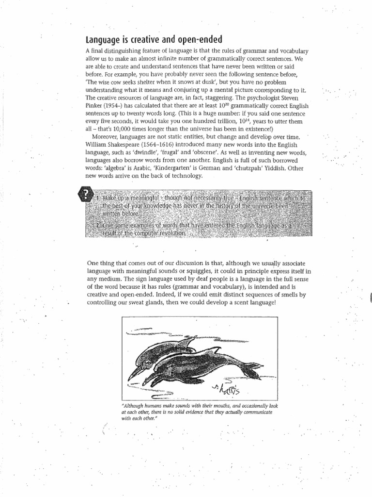Language Is Creative and Open-Ended | PDF