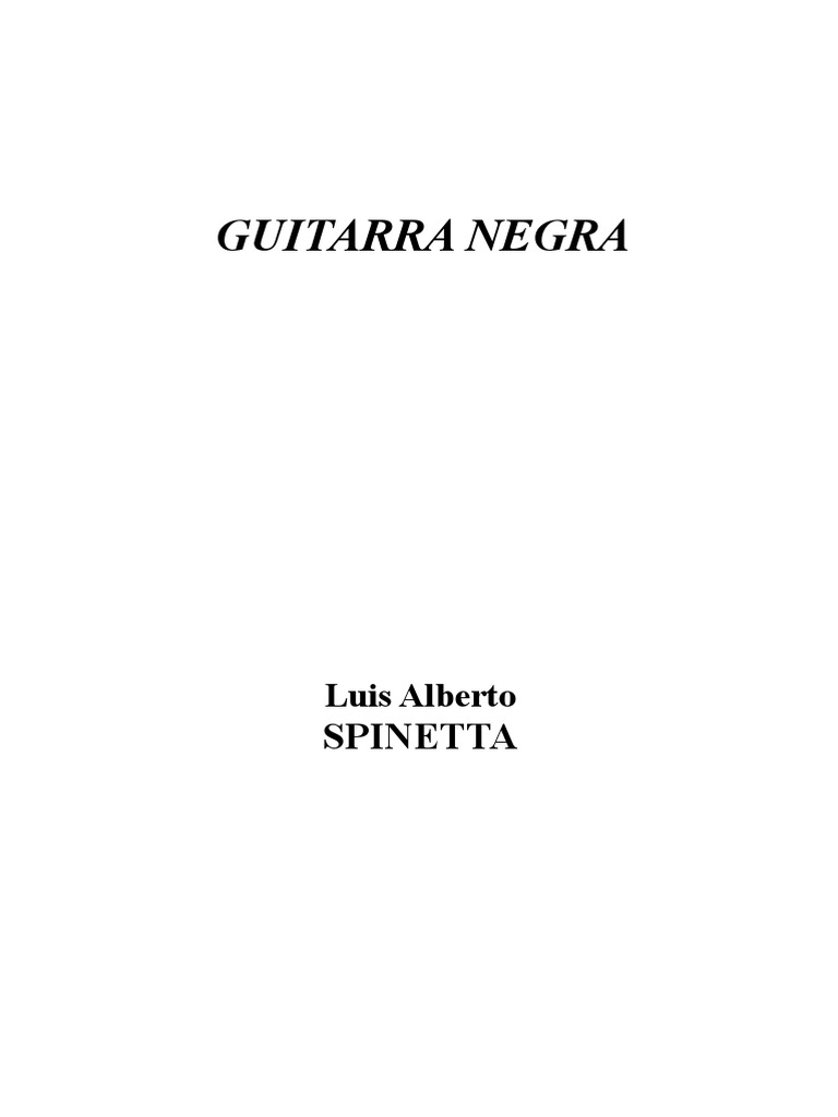 Luis Alberto Spinetta - Guitarra Negra | PDF | Poesía
