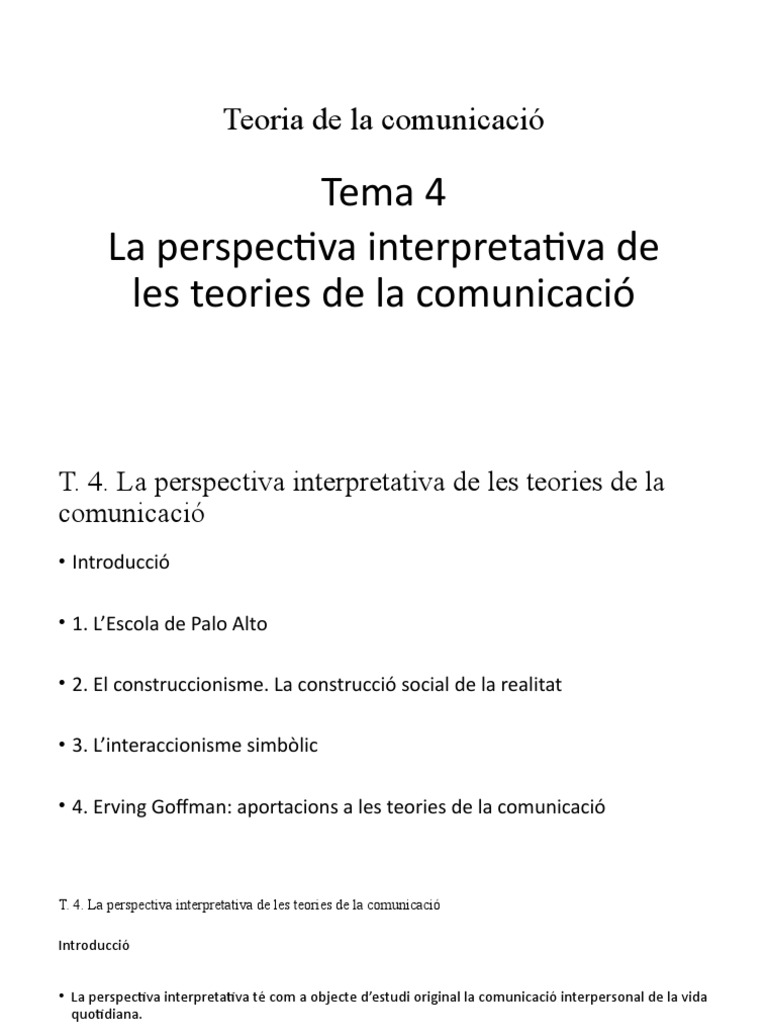 T. 4. Les teories interpretatives pptx (1).pptx | PDF