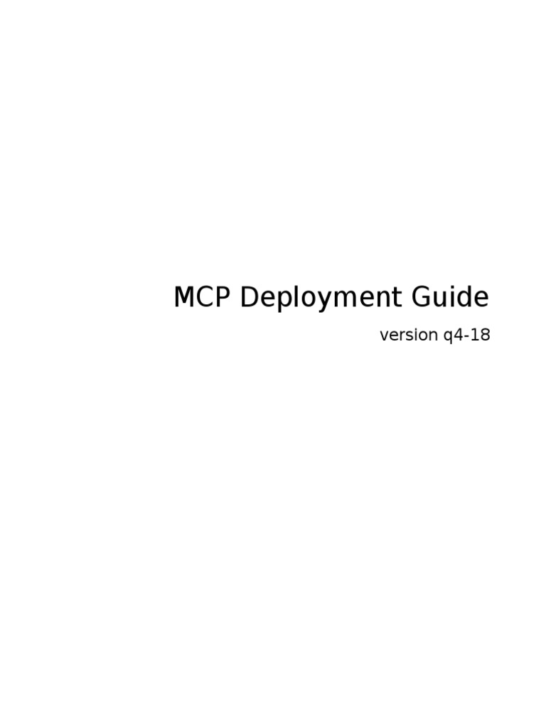 MCP Deployment Guide PDF | PDF | Computer Network | Open Stack
