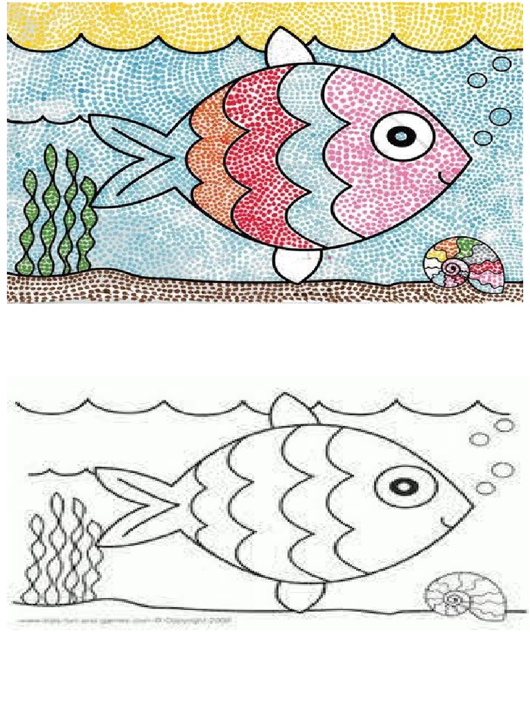 Actividad Con Puntillismo El Pez | PDF