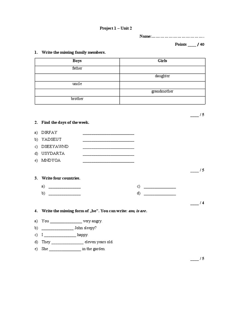 Project 1 - Unit 2 | PDF