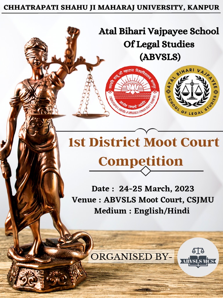 ABVSLS District Moot Court Brochure | PDF | Secularism | Constitution