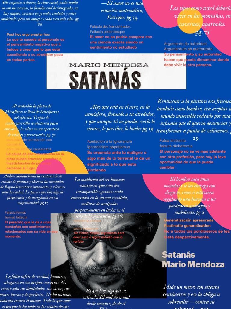 Satanas Mario Mendoza | PDF | Lógica | Técnicas Retóricas