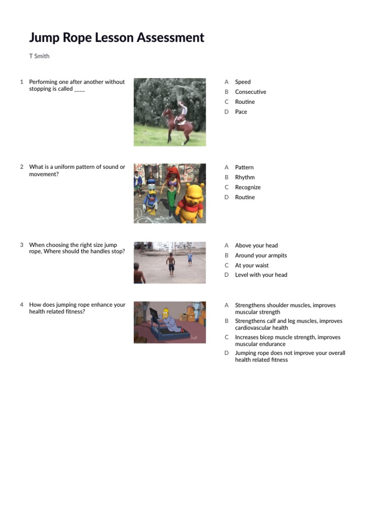 Jump Rope Lesson Assessment - Plickers | PDF