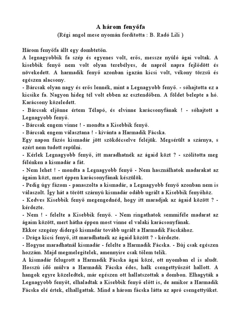 A Három Fenyőfa | PDF