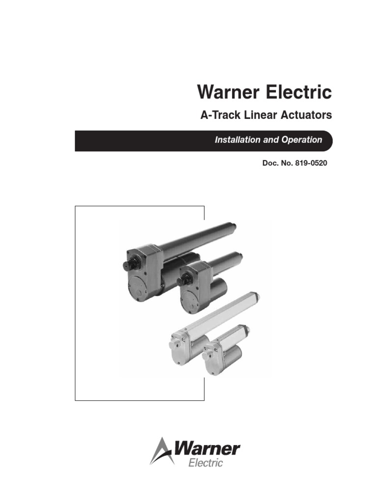 Warner Electric: A-Track Linear Actuators | PDF | Electric Motor | Actuator