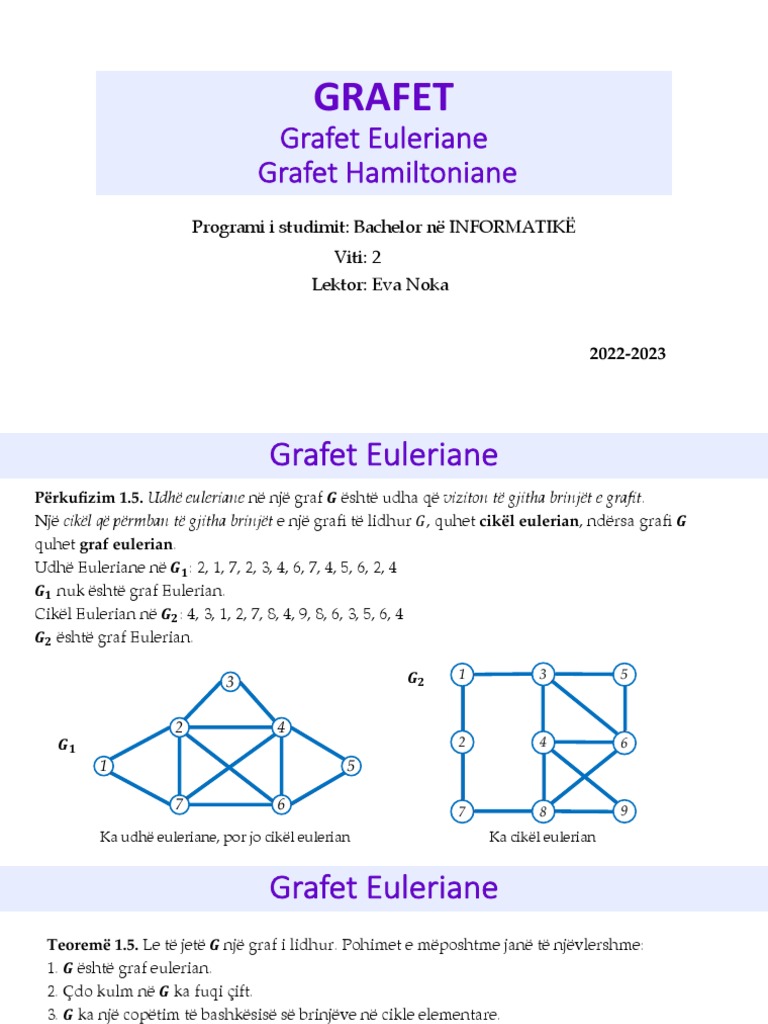 Grafet Euleriane, Hamiltoniane | PDF