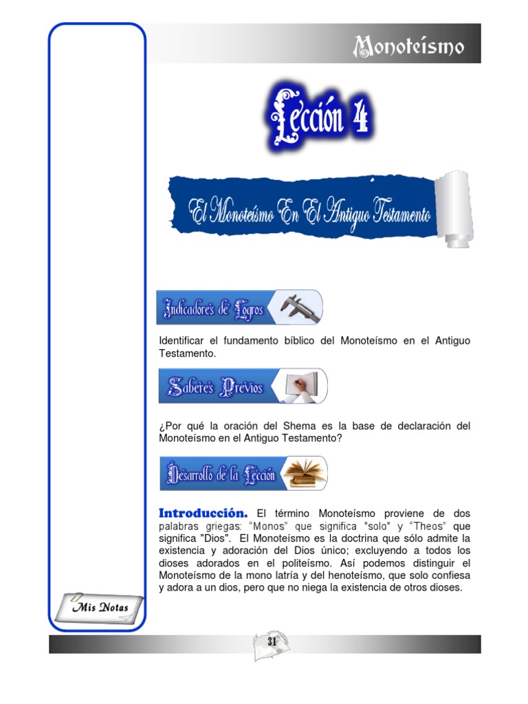06 Monoteismo Leccion4 | PDF | Shema Israel | Monoteísmo