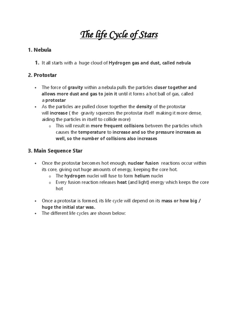 The Life Cycle of Stars | PDF | Stars | Nuclear Fusion