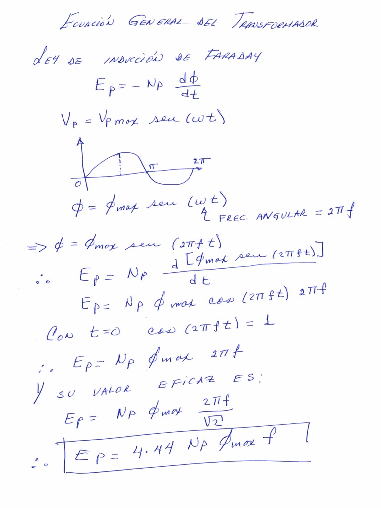 Ecuacion General Del Transformador | PDF