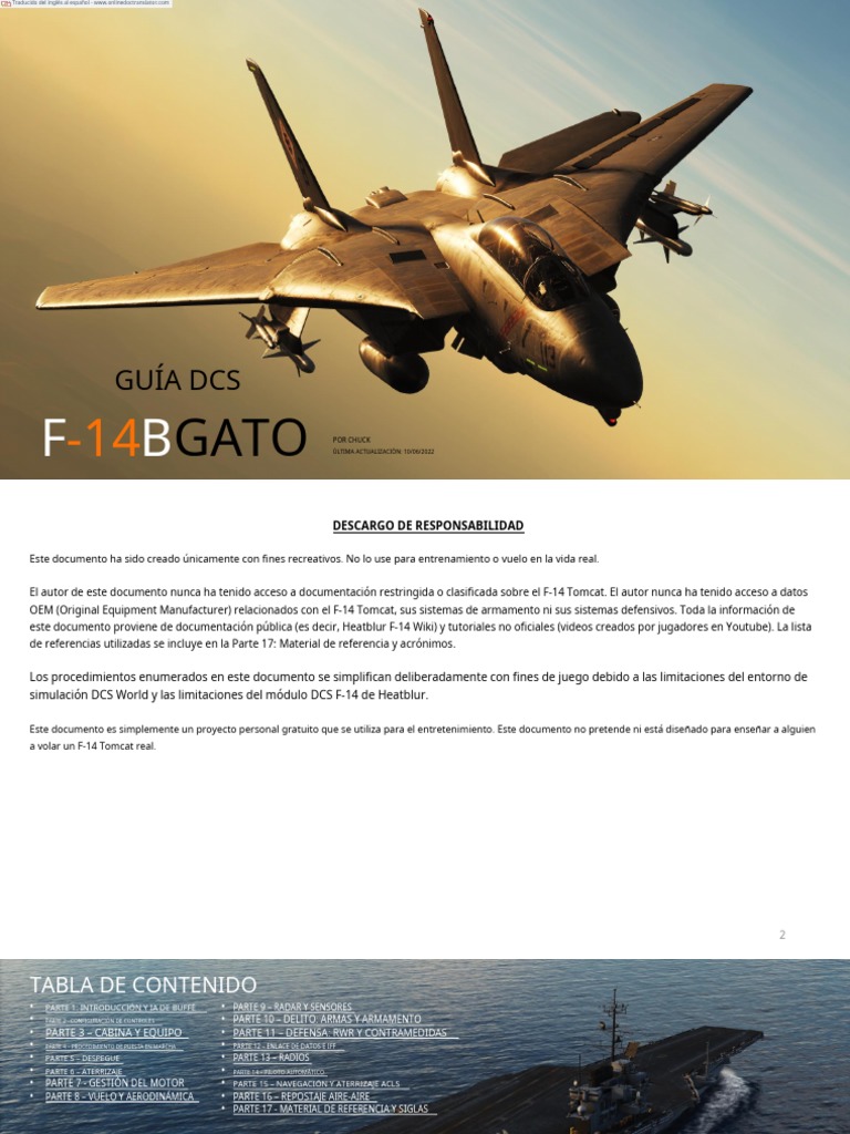 DCS Manual F-14B de Chuck en Español Actualizado A 6-10-2022 PDF | PDF | Mc Donnell Douglas F 4 ...