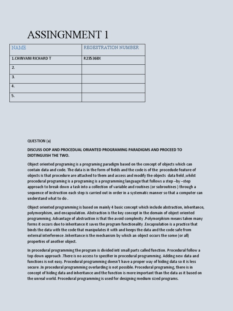 Assignment Yemadofo Pdf Object Oriented Programming Object Computer Science
