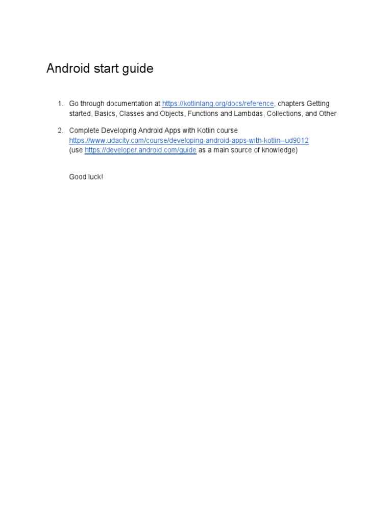 Android Start Guide PDF | PDF