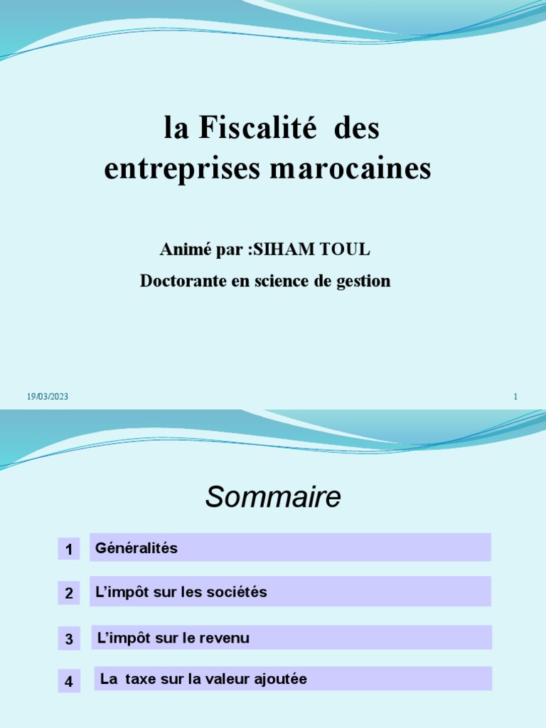 Fiscalité des Entreprises au Maroc | PDF | Impôts | Dépréciation