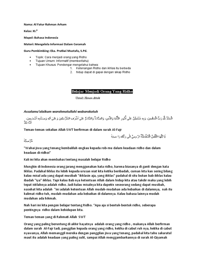 Ustadz Hanan Attaki | PDF