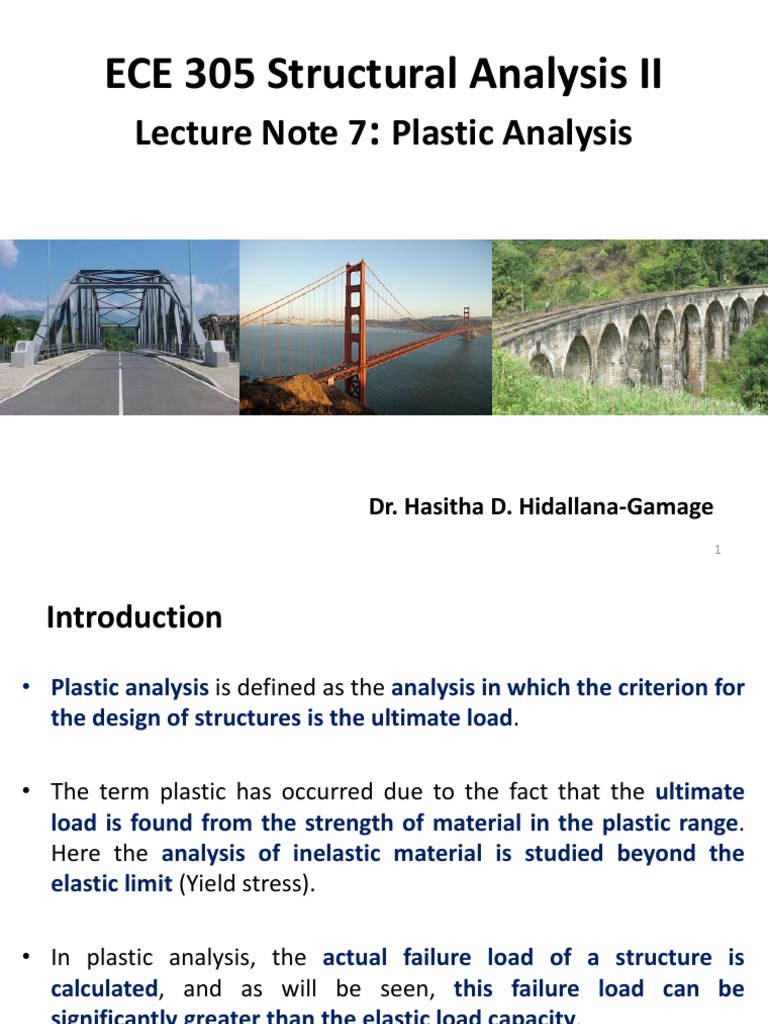 Lecture 7 - Plastic Analysis | PDF | Deformation (Engineering) | Bending