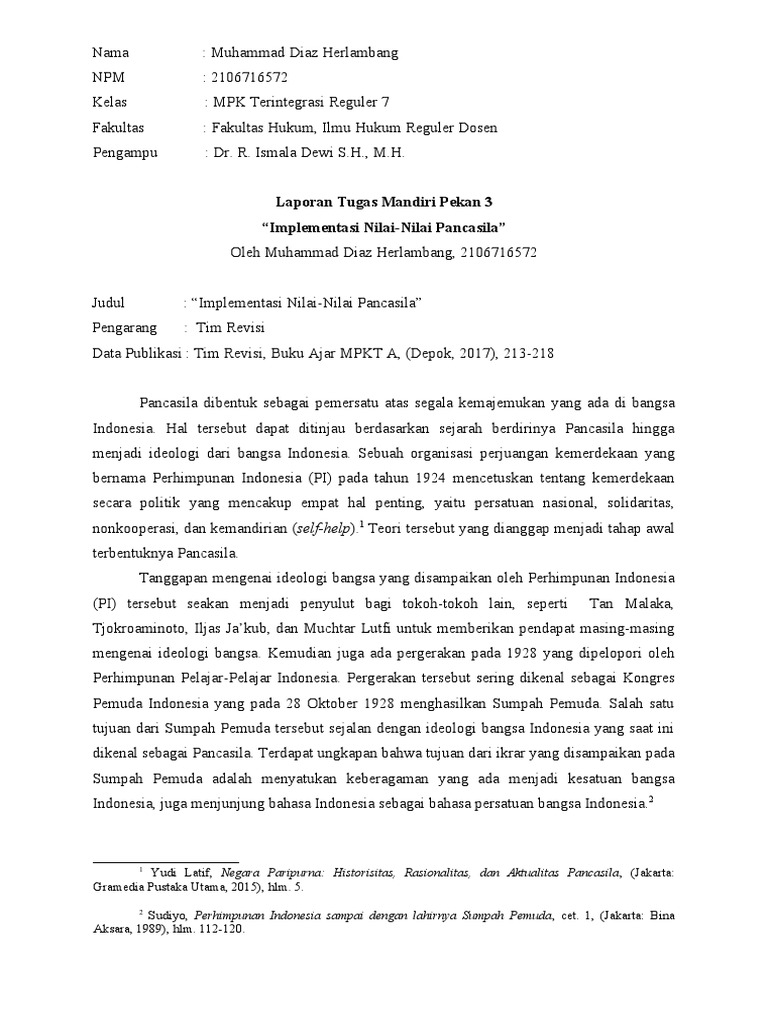 (LTM 3) MPKT Reguler 7 - Fakultas Hukum - Muhammad Diaz Herlambang - 2106716572 | PDF