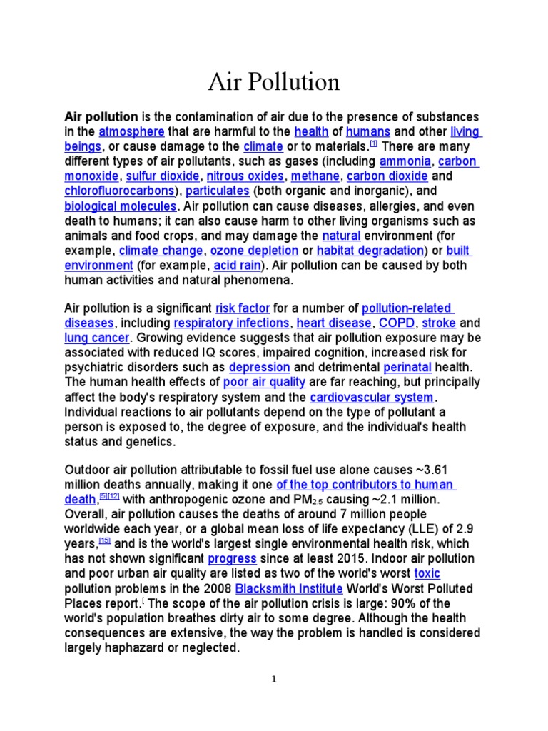Air Pollution | PDF