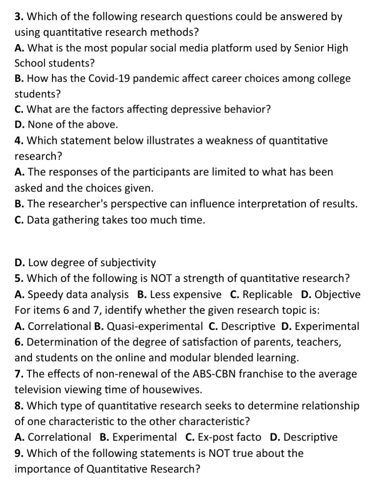 An Introduction to Quantitative Research Methods: Identifying Key ...
