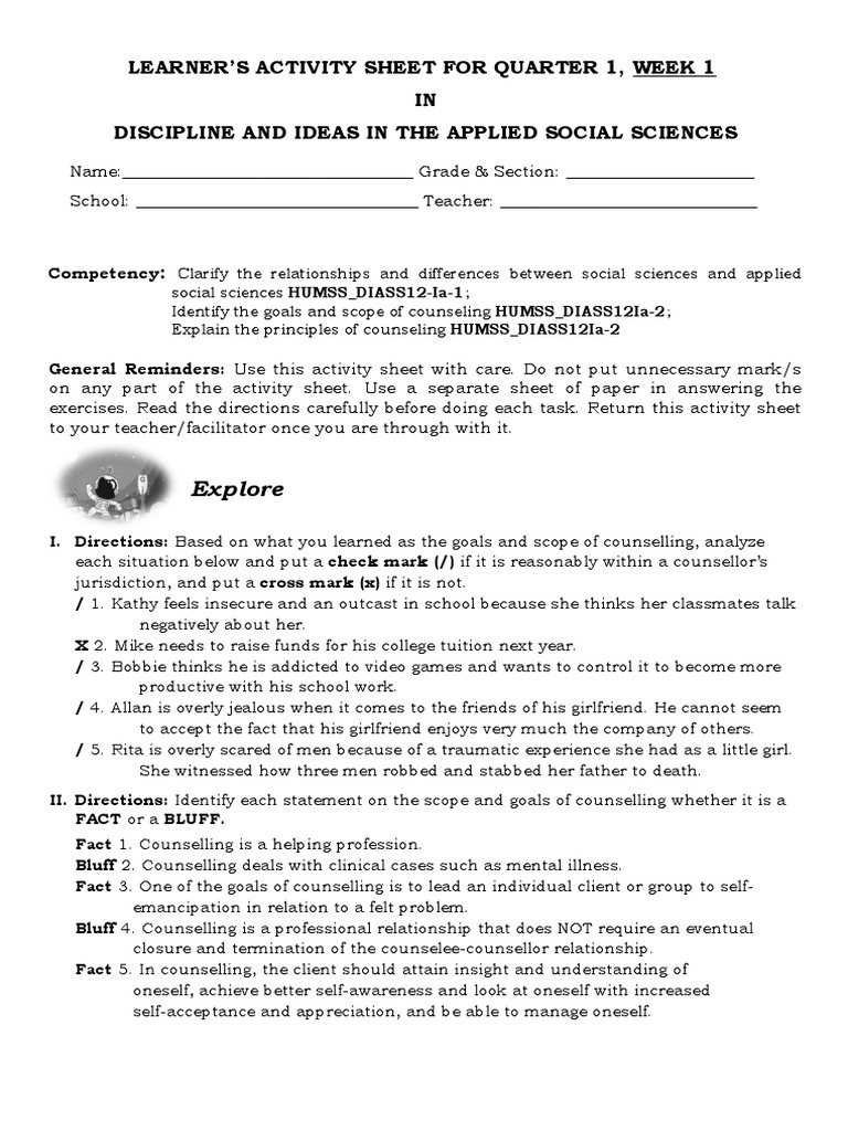 LAS G12 Q1 Week1 DIASS | PDF | Psychotherapy | Social Sciences