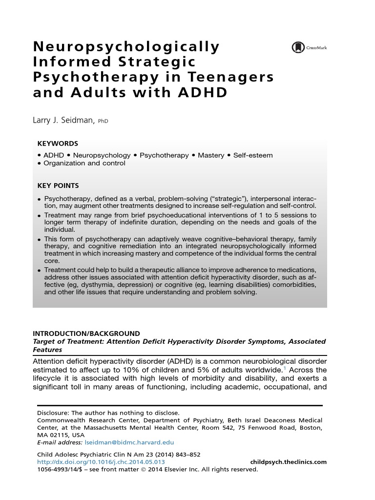 Neuropsychologically-Informed PT in Ados and Adults With ADHD - 2014 ...
