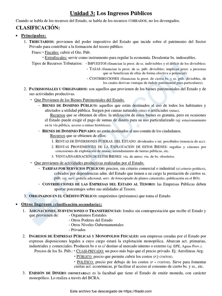 Unidad 3 - Finanzas Publicas PDF | PDF | Impuestos | Impuesto sobre la renta