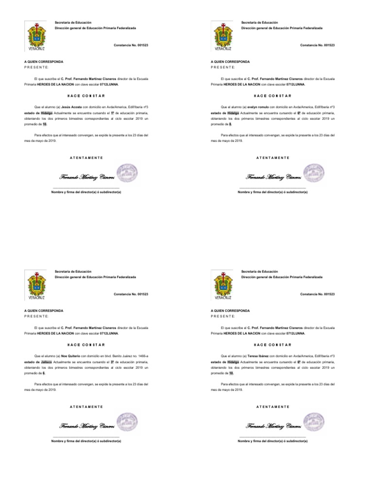 Fernando Martínez Cisneros Fernando Martínez Cisneros: Hace Constar ...