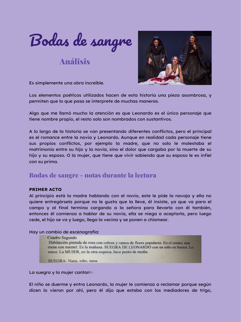 Bodas de Sangre - Análisis | PDF | Boda