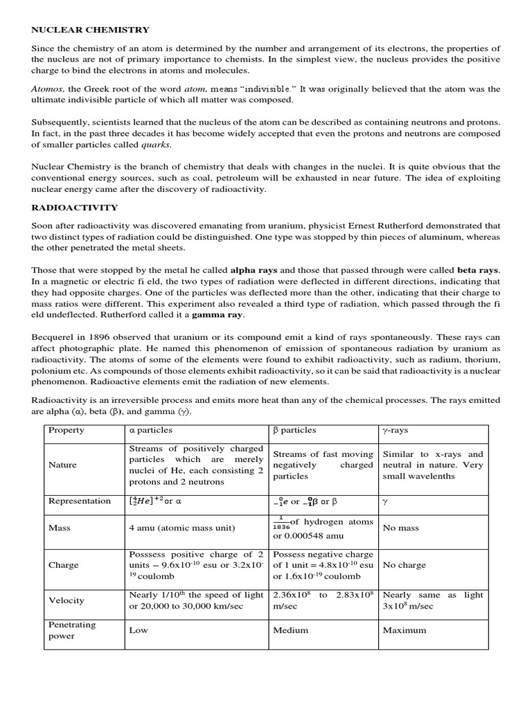 MODULE 3 - Nuclear-Chemistry - PDF | PDF | Radioactive Decay | Nuclear Fission