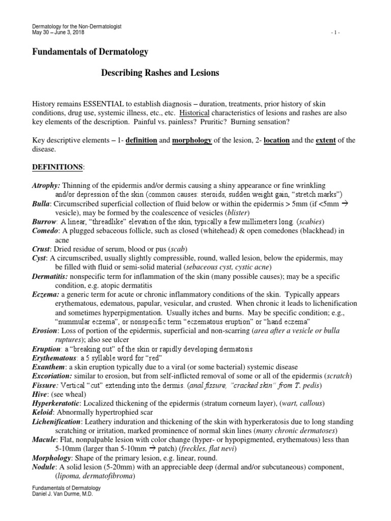 Handout Fundamentals of Dermatology PDF | PDF | Skin | Dermatitis