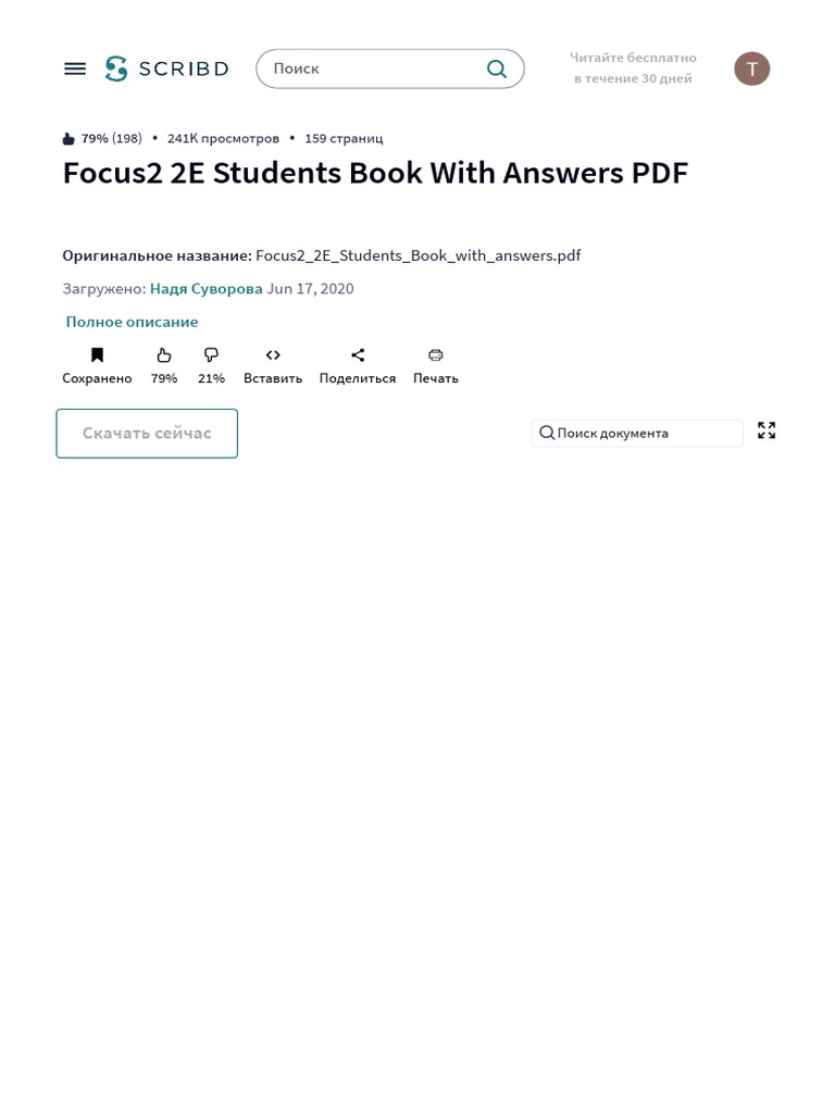 Focus2 2E Students Book With Answers PDF - PDF - English Languag PDF | PDF