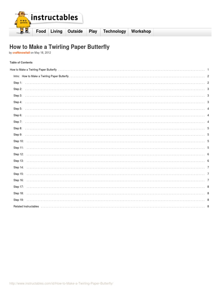 How To Make A Twirling Paper Butterfly | PDF | Manufactured Goods