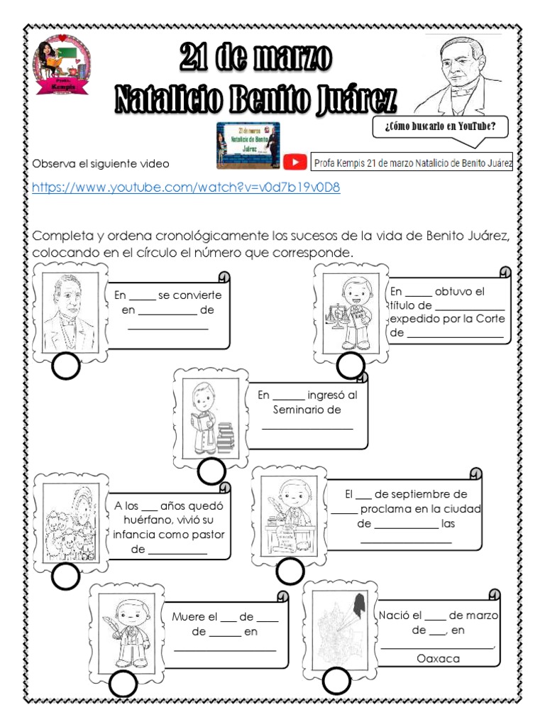 Actividades sobre Benito Juárez | PDF